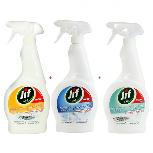 Buy Jif Spray Assorted 500 ml - 3 Pieces | توصيل Taw9eel.com
