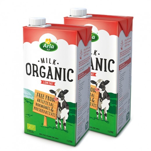 Buy Arla Organic Milk UHT Low Fat 2 x 1 L | توصيل Taw9eel.com