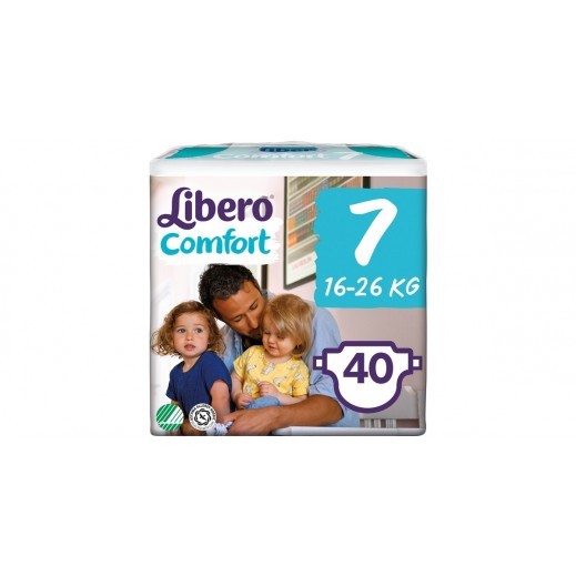 Buy Libero Comfort Fit Diapers Size 7 (16 - 26 kg) 40 Pieces | توصيل ...