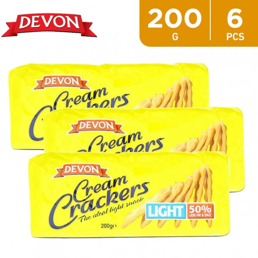 Buy Devon Light Cream Crackers Snack 6 x 200 g | توصيل Taw9eel.com