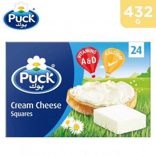 Buy Puck Cream Cheese Squares 24 Portion 432 g | توصيل Taw9eel.com