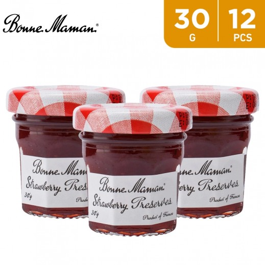 Buy Bonne Maman Strawberry Jam Jar 12 x 30 g | توصيل Taw9eel.com