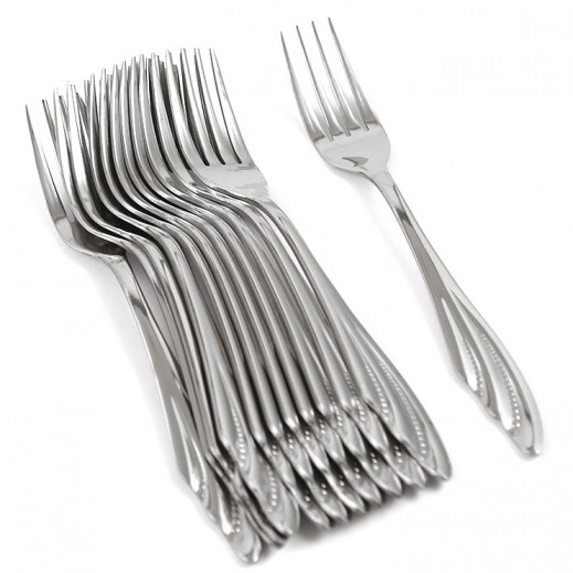 Buy ASC Stainless Steel Tea Fork with Mirror Polish - 12 Pieces | توصيل ...