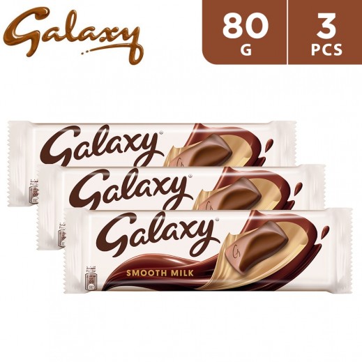Buy Galaxy Smooth Milk Chocolate 3 x 80 g | توصيل Taw9eel.com