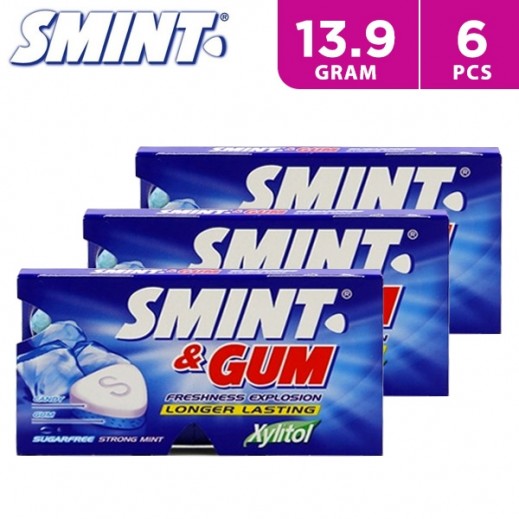 Buy Smint Sugar Free Strong Mint Gum 6 x 13.9 g | توصيل Taw9eel.com