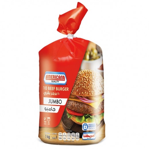 Buy Americana Beef Burger Jumbo 1 kg (10 Pieces) | توصيل Taw9eel.com