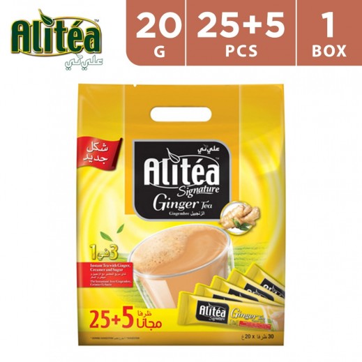 Buy Ali Tea 3 in 1 Classic Ginger Tea 20 g (25+5 Free) | توصيل Taw9eel.com
