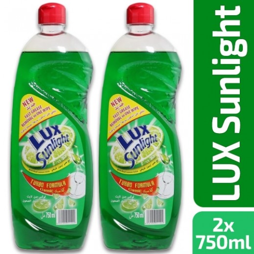 Buy LUX Sunlight Dishwash Regular Liquid 2 x 750 ml | توصيل Taw9eel.com
