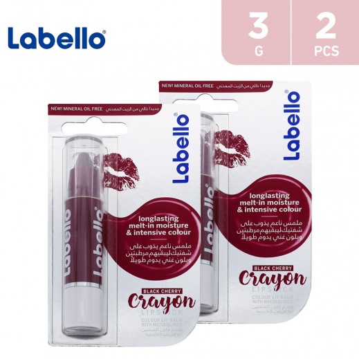 Buy Labello Crayon Black Cherry Colour Lip Balm 3 g (2 pack) | توصيل ...