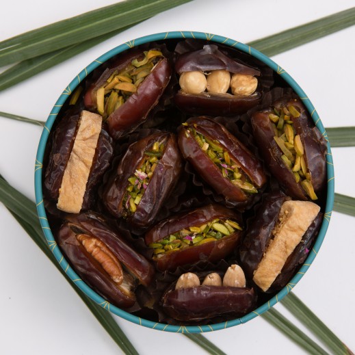 Buy Baraka Dates Medium Round Teal Tin Box Stuffed Dates - 480 g ...