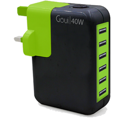 Buy Goui Go 6 ports USB Charger Black | توصيل Taw9eel.com
