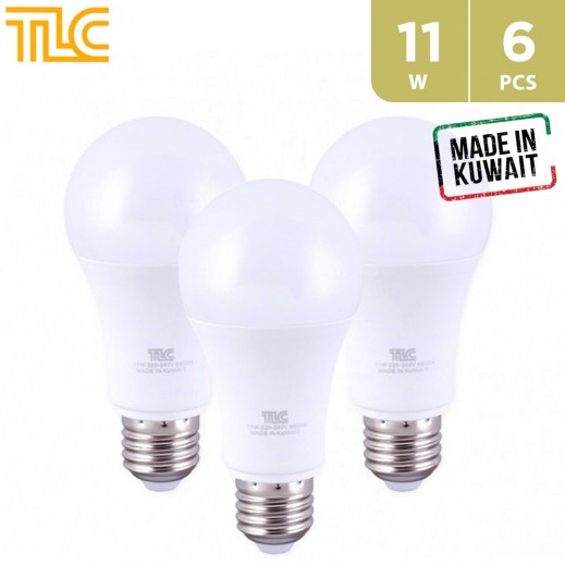 TLC LED E27 A60 11W Bulb - Yellow - 6PCS | توصيل Taw9eel.com