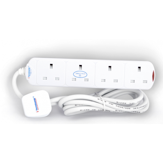 Terminator 13A 4 Way Universal Power Extension 3m – White | توصيل ...